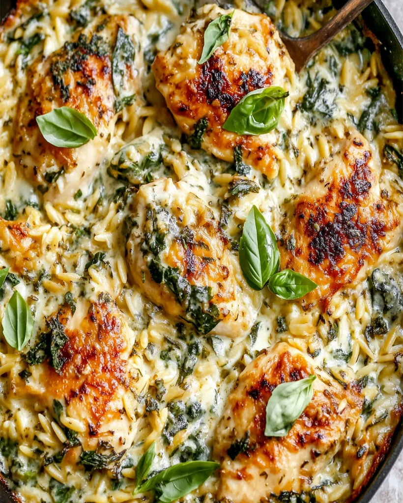 Creamy Ricotta Chicken and Orzo Skillet - Easy Recipe - Slam Recipes