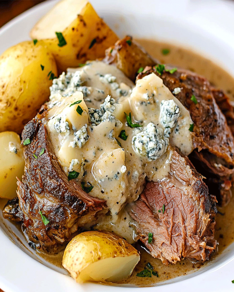Braised Beef with Blue Cheese Sauce – Easy Dinner Ideas - Slam Recipes