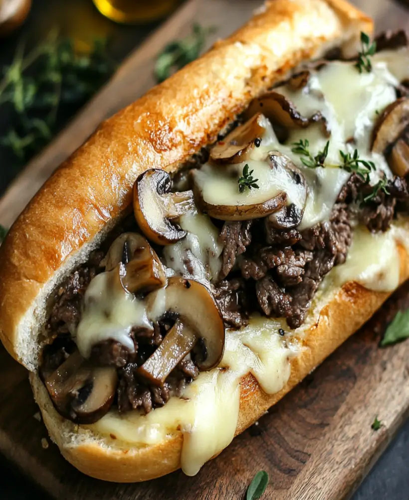 Beef Philly Cheese Steak with Mushrooms Recipe Delight - Slam Recipes